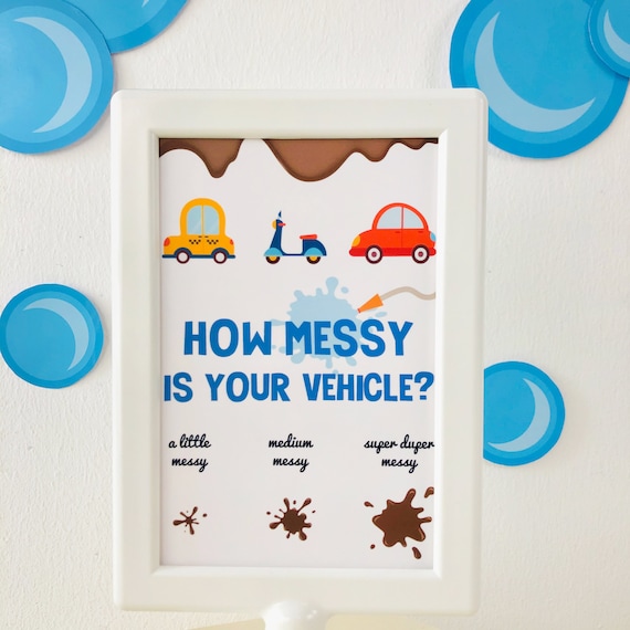 Car Wash Sign Printable/ Car Wash How Messy is your Vehicle Party Sign ...