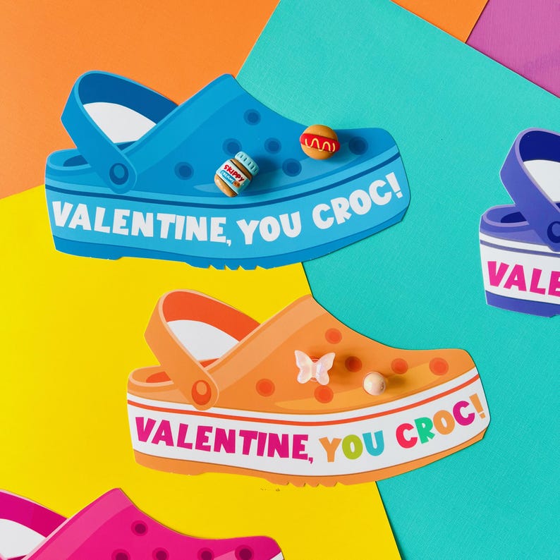Crocs Jibbitz Valentine Cards Bundle Printable | Shoes Charms Holder ...