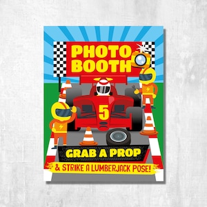 Car Racing Party Photo Props Editable Printable/ Race Car Party Photo ...