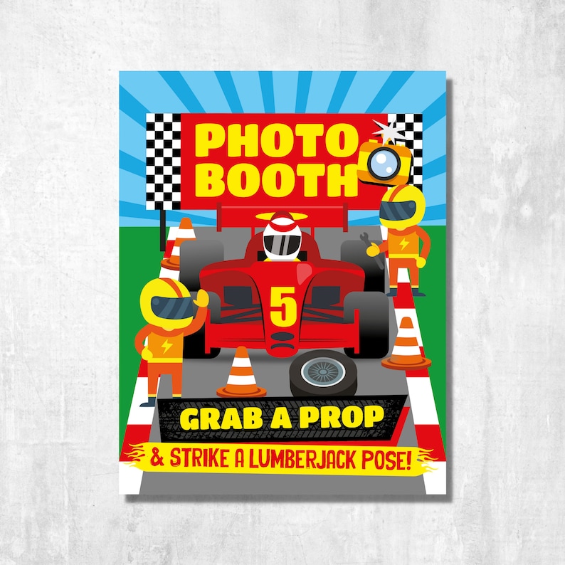 Car Racing Party Photo Props Editable Printable/ Race Car - Etsy