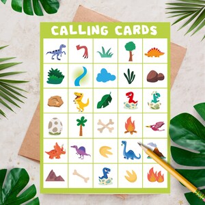 Dinosaur Birthday Party Bingo Game EDITABLE Printable | Prehistoric ...