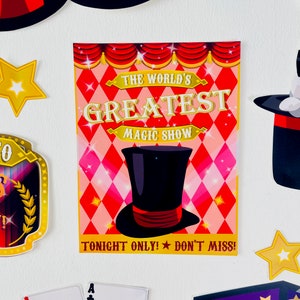 Magic Show Party Signs EDITABLE Printable/ Magician Party Posters/ the ...