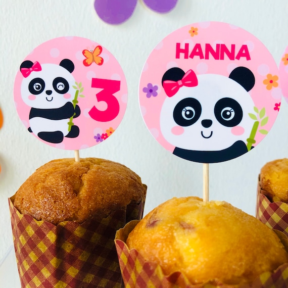 Panda Party Cupcake Topper/ Dessert Topper/ Sticker/ Label Printable ...