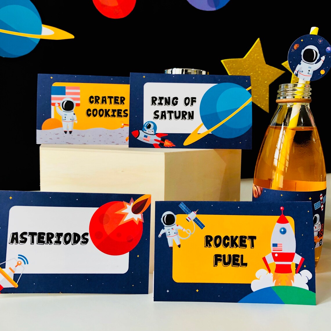 Space Themed Party Food Tents/ Galaxy Themed Party Food Labels/ Outer ...