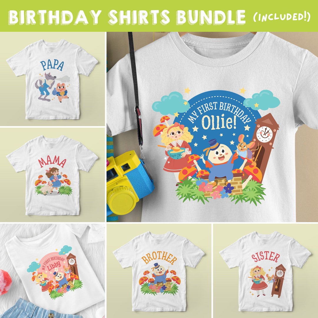 Nursery Rhyme Storybook Birthday Shirt Kit Design Family Bundle Pack ...