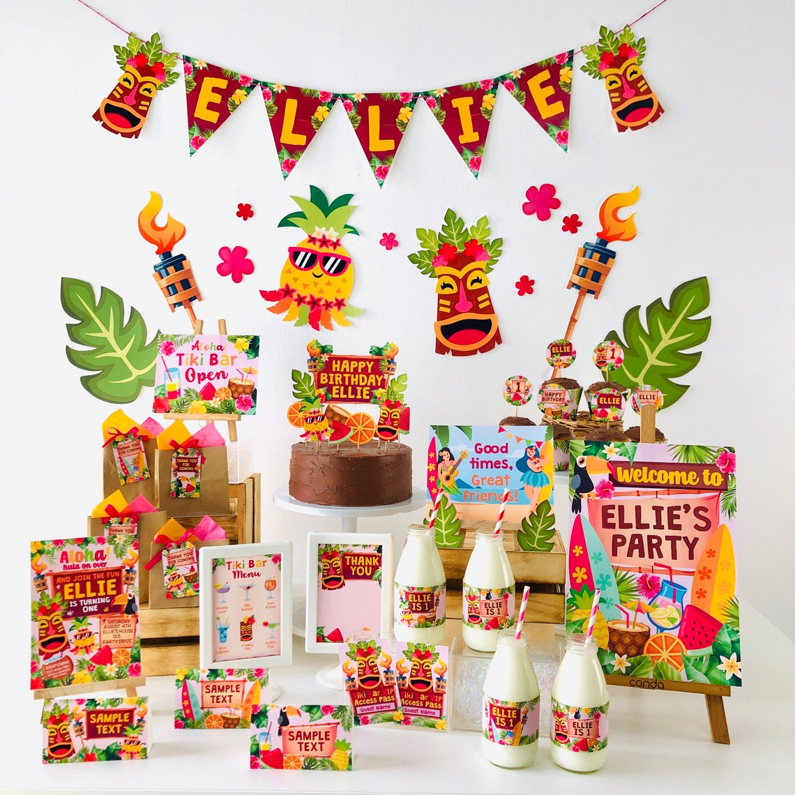 Luau Party Sign Printable/ Hawaiian Tiki Party Welcome Sign/ - Etsy