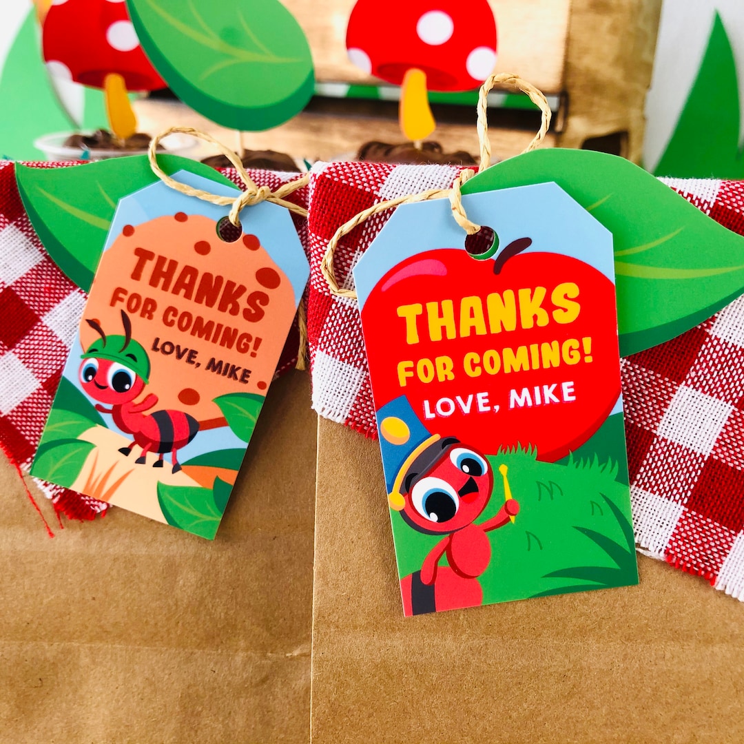 Ants Go Marching Party Favor Tags/ Cute Ants Gift Tags Editable Party ...