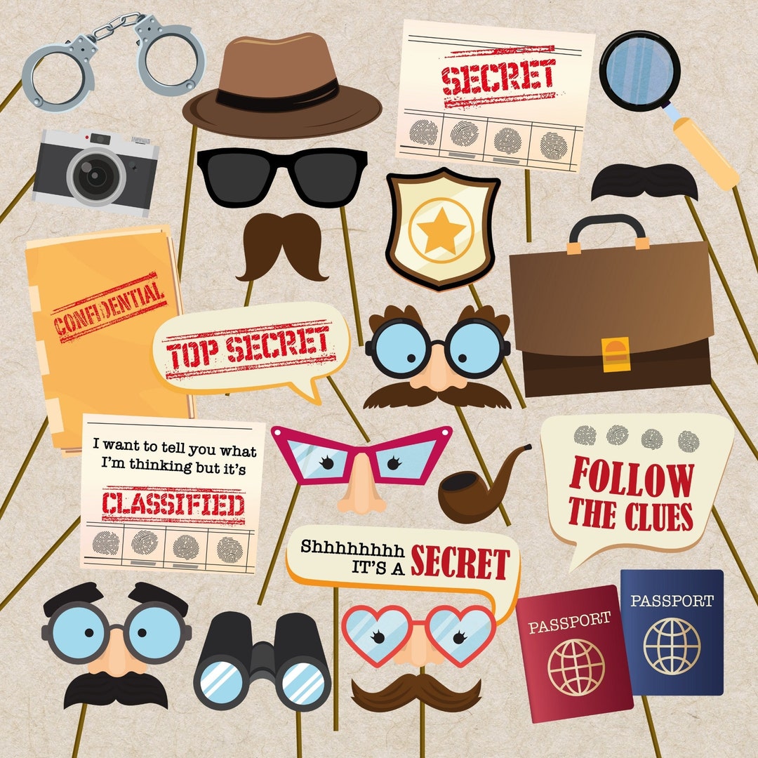 Mystery Party Photo Props Printable | Detective Training Academy ...