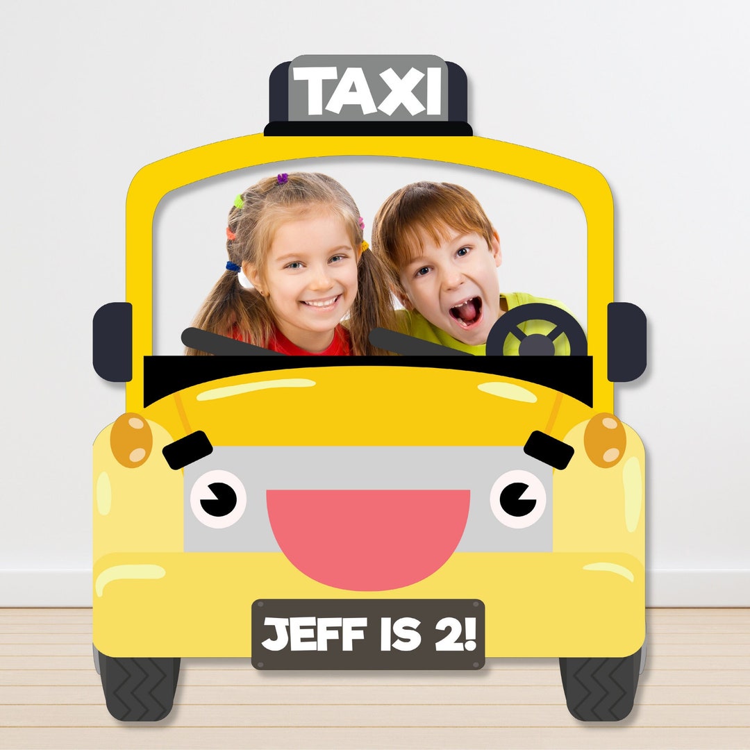 New York Taxi Photo Booth Frame EDITABLE Printable/ Yellow Cab Yellow ...