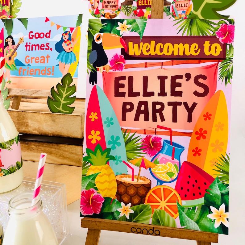 Luau Party Sign Printable/ Hawaiian Tiki Party Welcome Sign/ - Etsy