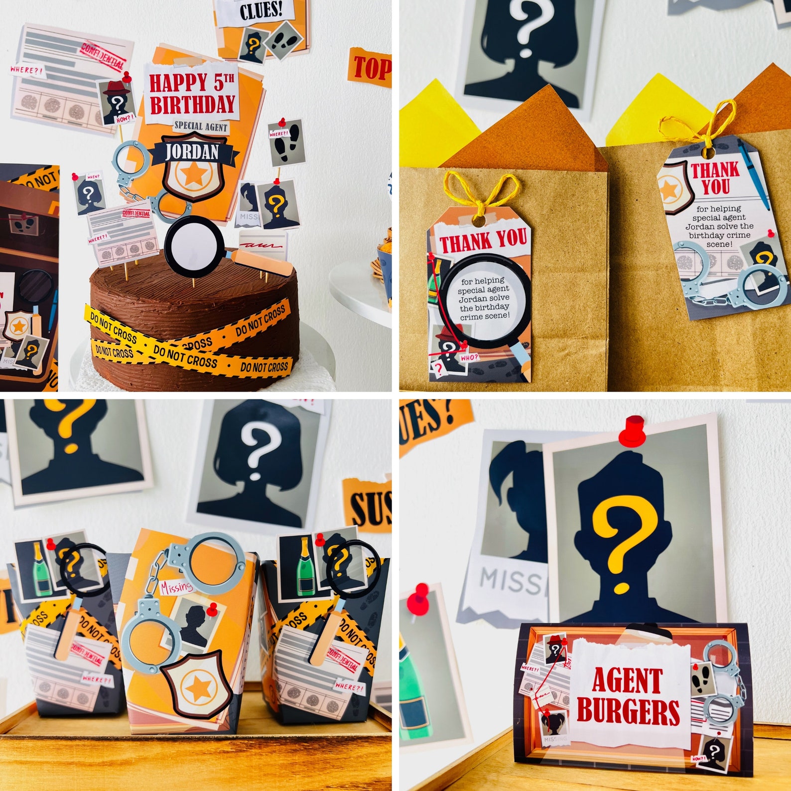 Editable Detective Party Decoration Kit | Printable Secret Agent Theme ...