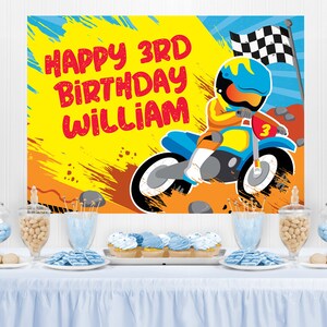 Dirt Bike Birthday Backdrop Printable/ Motocross Backdrop/ Motorbike ...