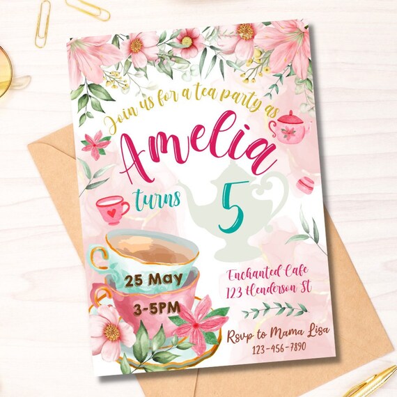 Princess Tea Party Birthday Invitation Editable Printable/ Royal ...