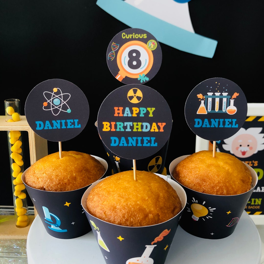 Mad Science Party Cupcake Toppers/ Scientist Party Cupcake Toppers ...