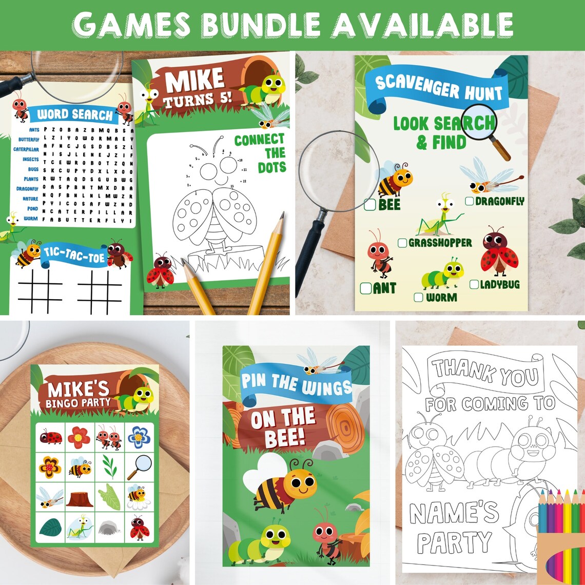 Bugs Birthday Banner EDITABLE Printable | Outdoor Nature Banner, Bugs ...