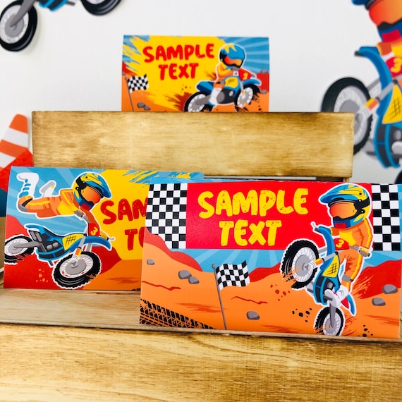 Dirt Bike Food Label/ Motocross Food Tent Card/ Motorbike Food Label ...