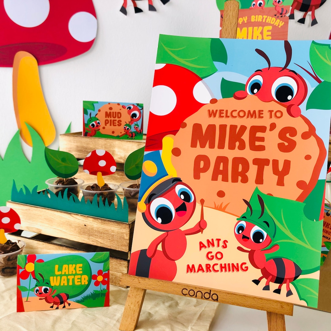 Ants Go Marching Party Welcome Sign Printable/ Cute Ants Party Sign ...