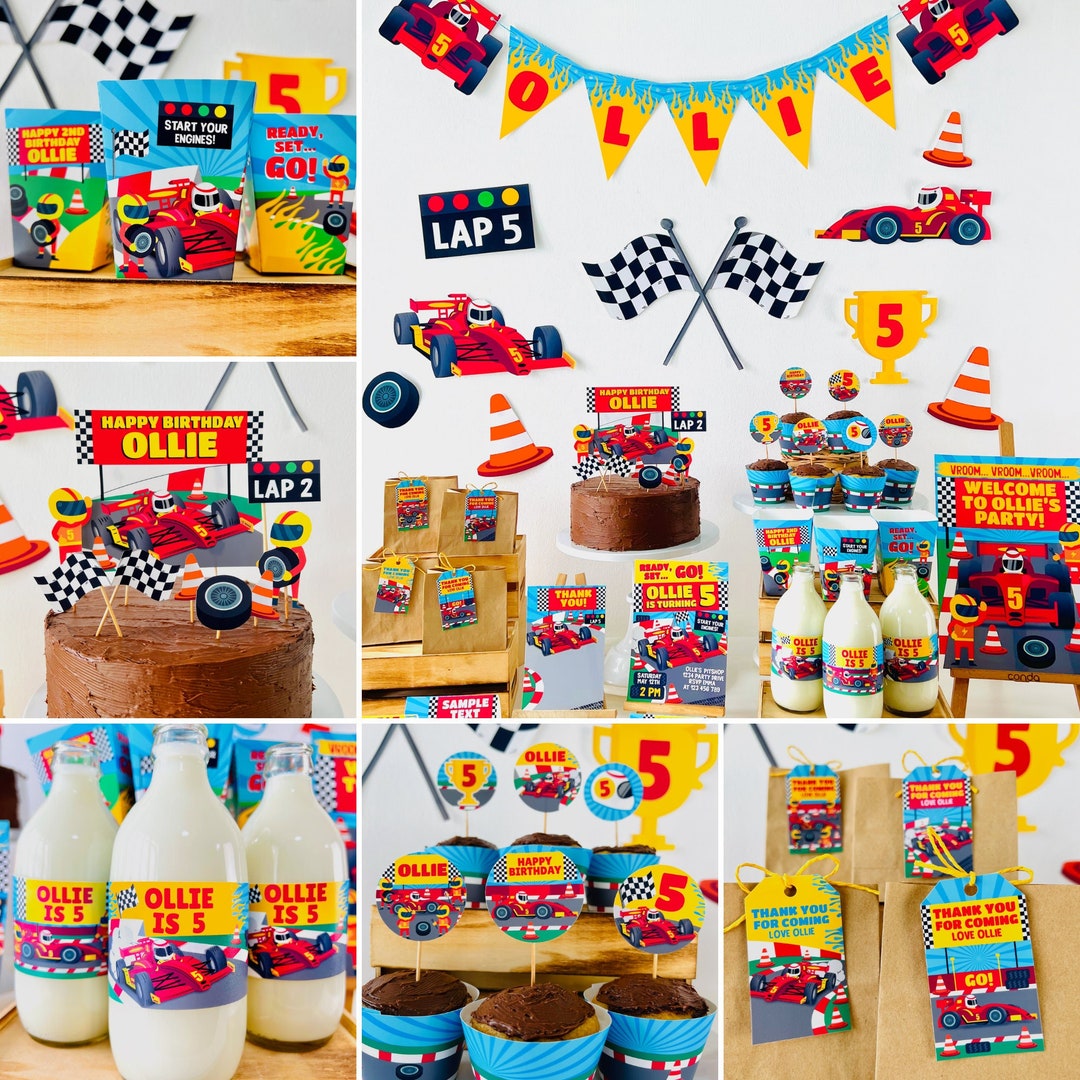 Car Racing Party Decorations Editable Printable Kit/ Race Car Birthday ...