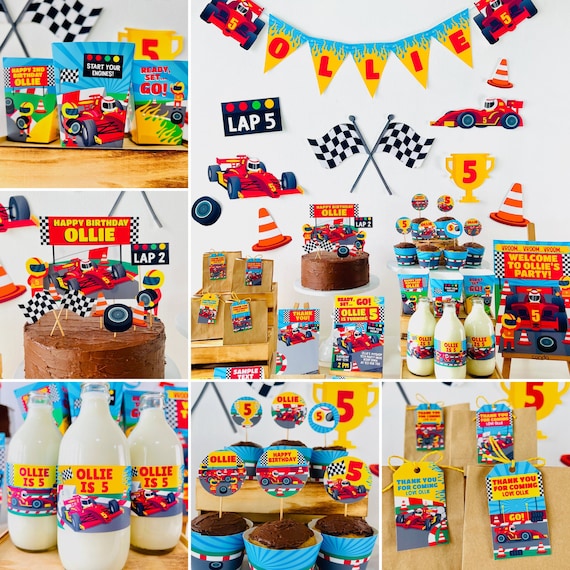 Car Racing Party Decorations Editable Printable Kit/ Race Car Birthday ...