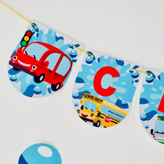 Car Wash Transportation Birthday Banner Printable/ Carl's Car Wash ...