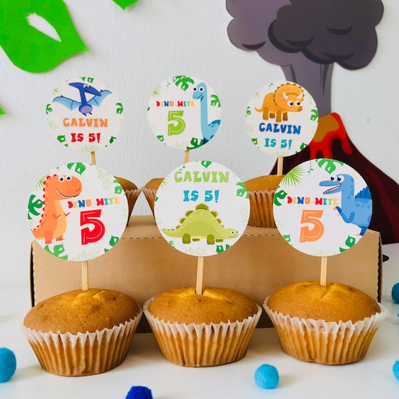 Dinosaurs Cupcake Toppers/ Dino-Mite Cupcake Toppers EDITABLE Party ...