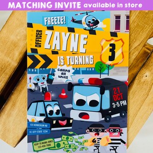 Police Car Photo Booth Props EDITABLE Printable/ Police Party Props ...