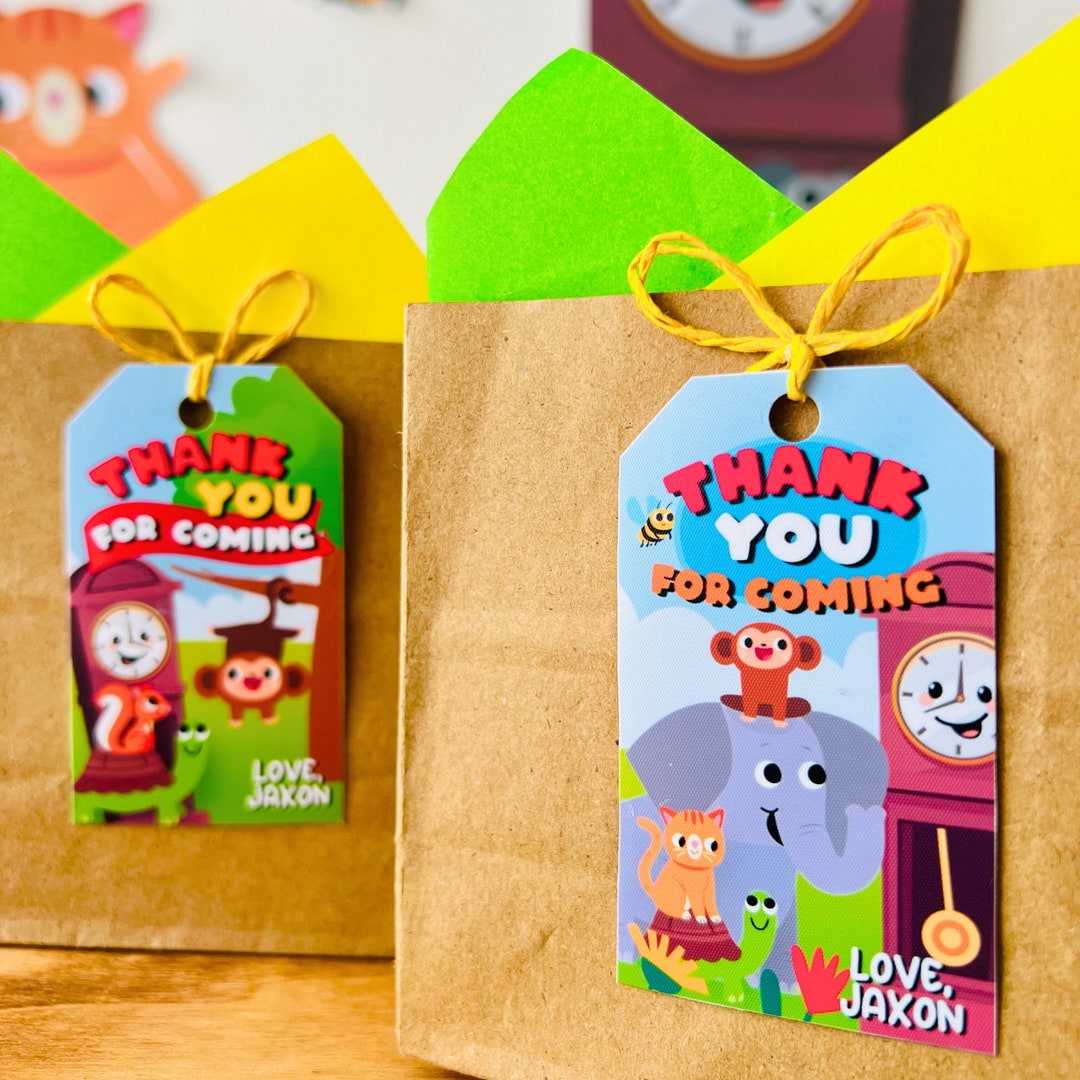 Hickory Dickory Dock Party Favor Tags, Editable Nursery Rhyme Labels ...