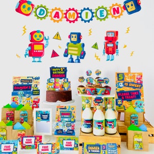 Robots Party Decorations EDITABLE Kit/ Robotics Science Lab Birthday ...