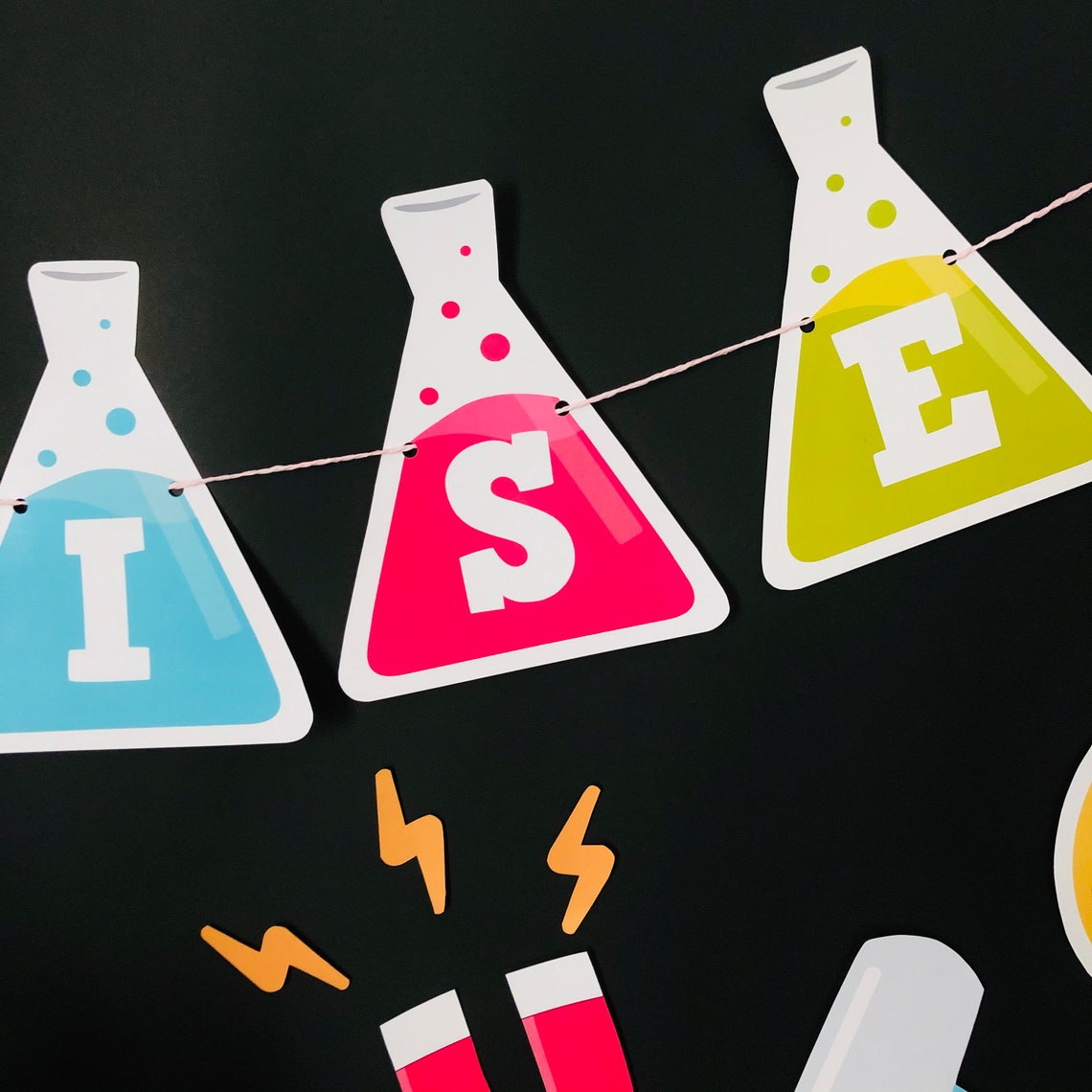 Girl Science Birthday Party Banner/ Science Experiment Banner/ | Etsy