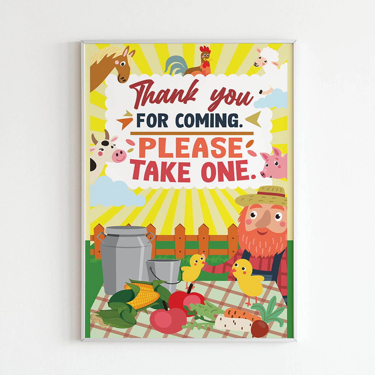 Old Macdonald Farm Party Signs Printable Set/ Animal Farm Barnyard ...