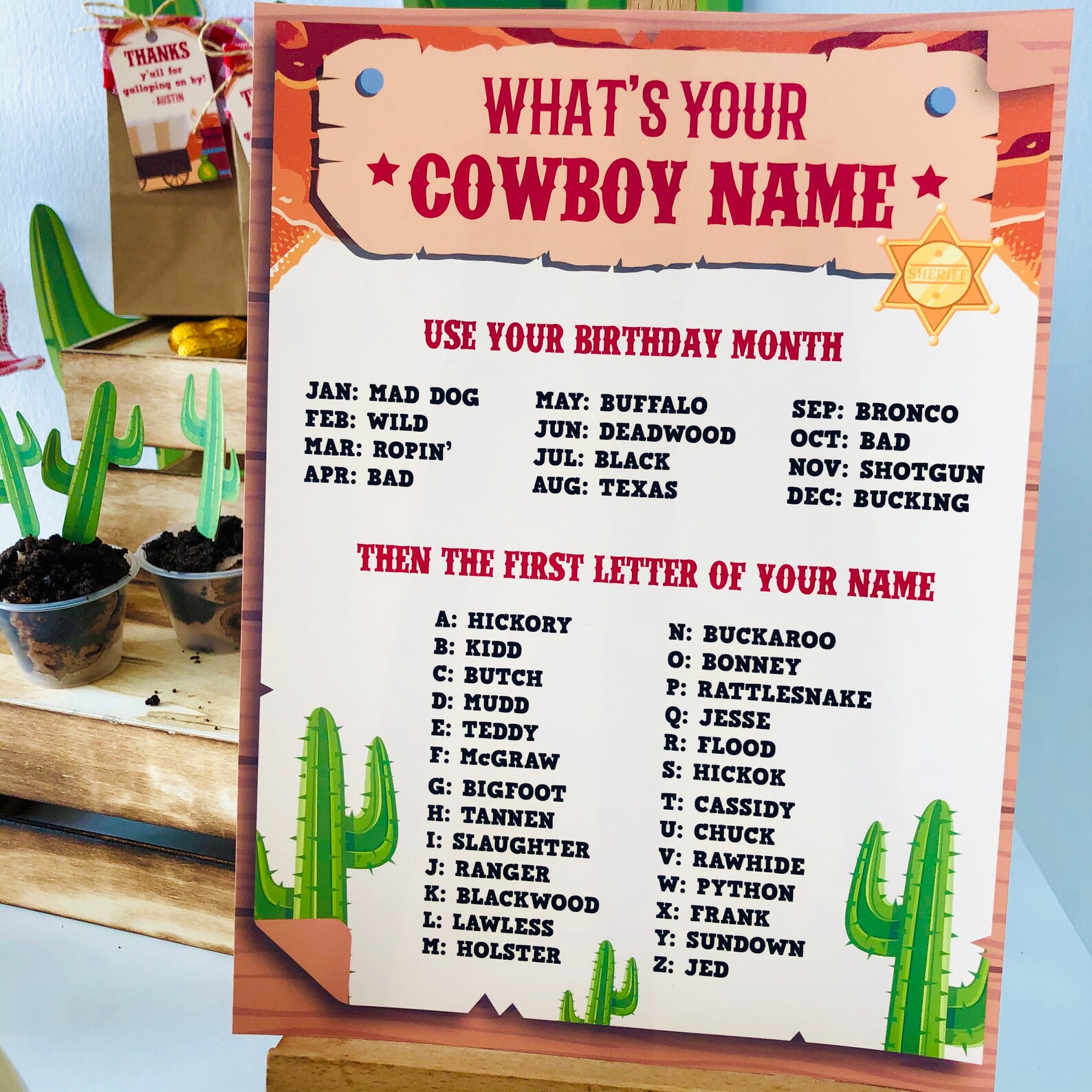 Whats Your Cowboy Name Party Sign Printable Cowboy Games Etsy Whats Your Cowboy Name Party Sign Printable Cowboy Games Etsy
