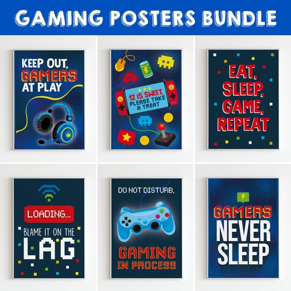 Video Game Party Signs Editable Printable/ Gamer Posters Gaming ...