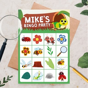 Bugs and Insects Birthday Bingo Game EDITABLE Printable | Outdoor Bug ...