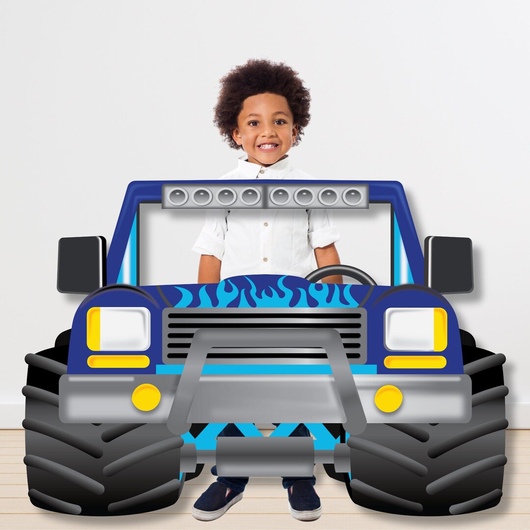 Monster Jam Blue Monster Truck Photo Booth Frame Printable - Instant ...