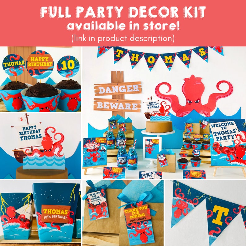 Kraken Party Games Party Activities Printable Editable Kit/ - Etsy