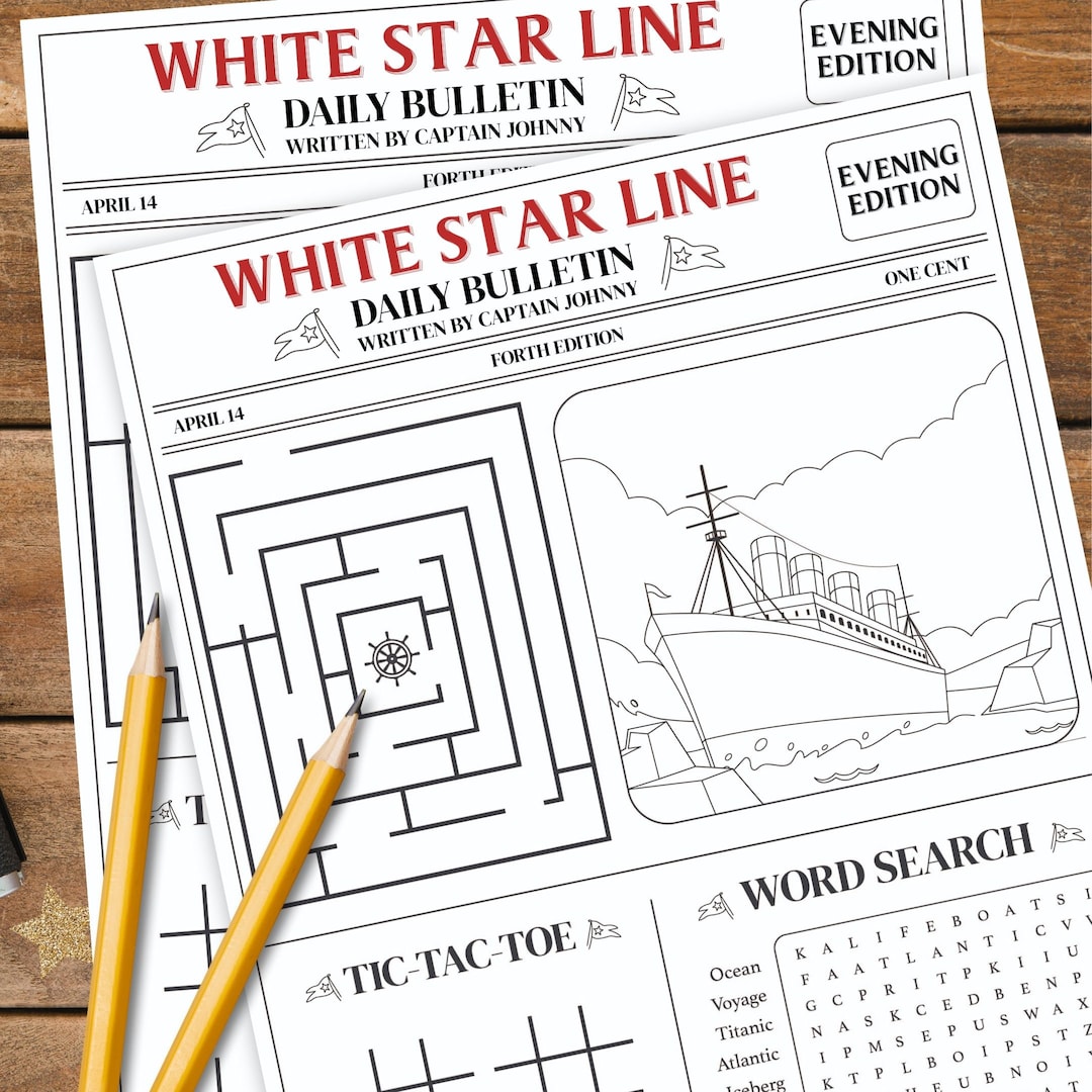Titanic Coloring Activities Sheet Place Mat EDITABLE Printable ...