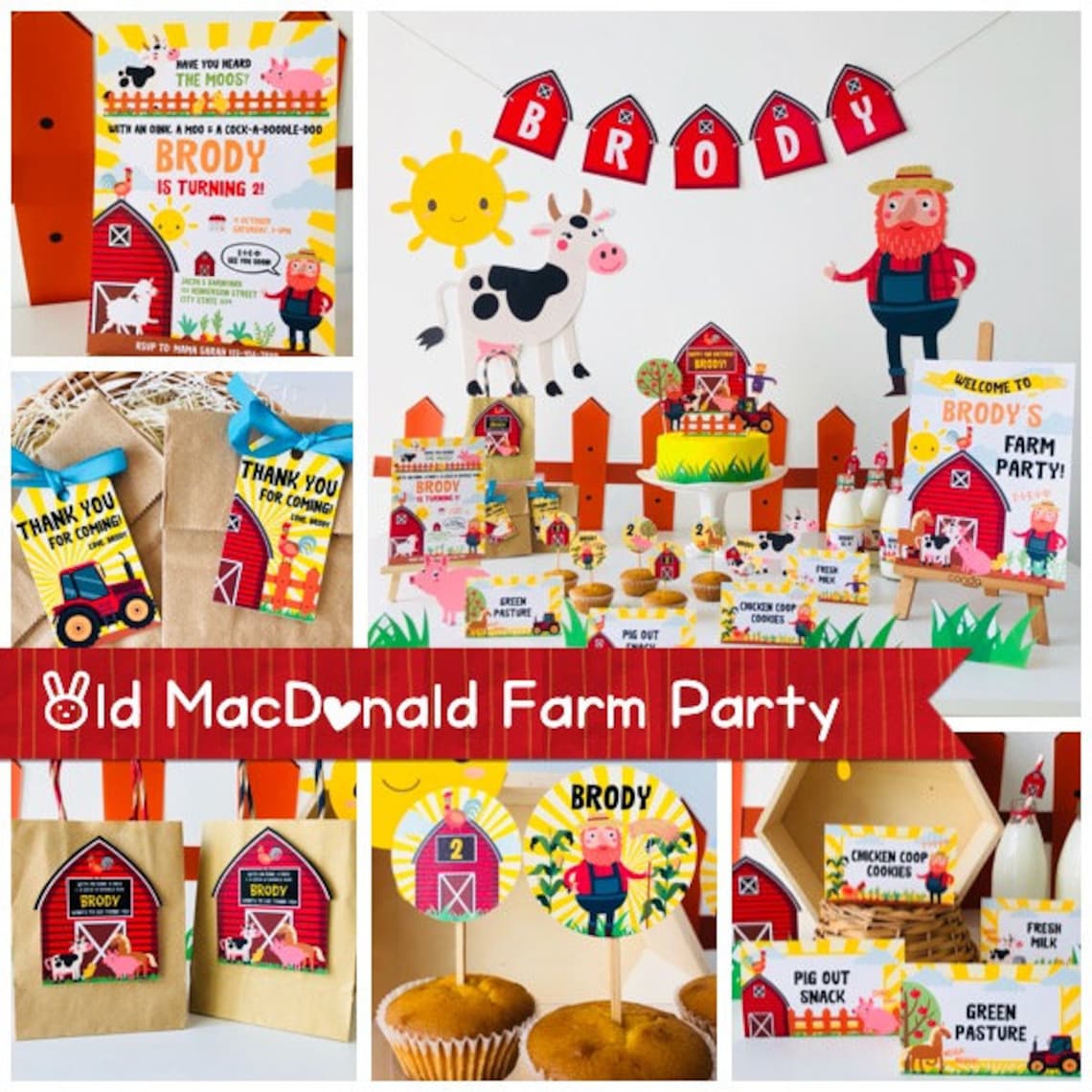 Old Macdonald Farm Party Directional Sign Printable/ Animal - Etsy