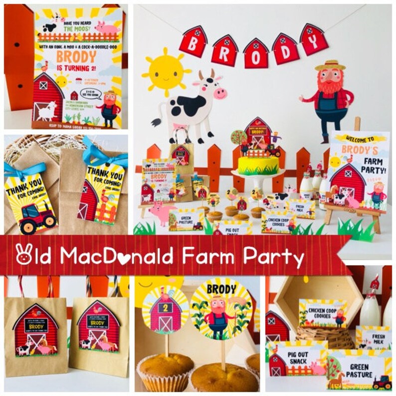 Old Macdonald Farm Party Yard Sign Printable/ Animal Farm - Etsy