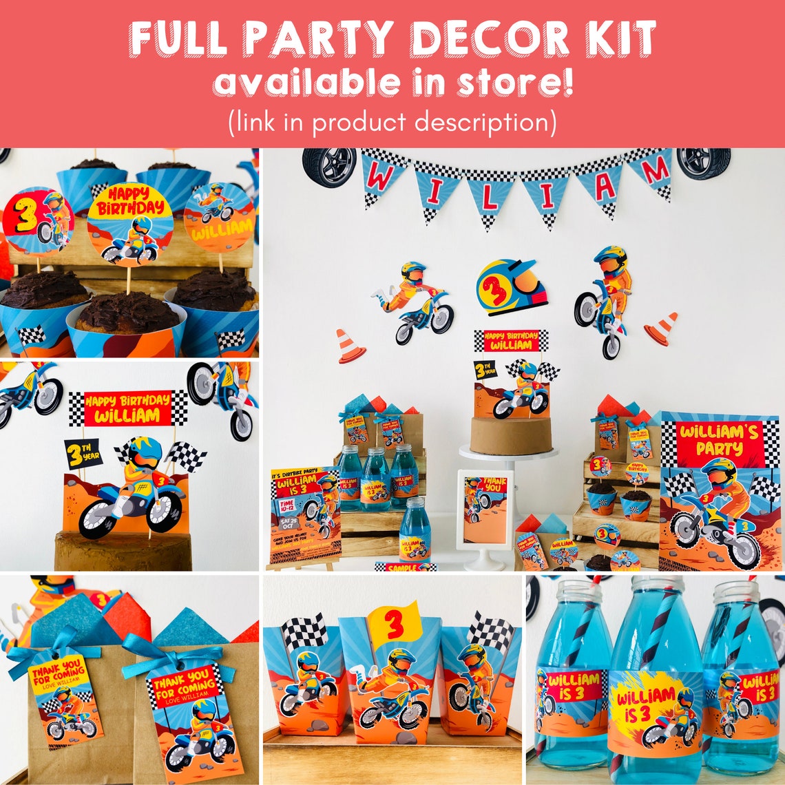 Dirt Bike Party Favors Boxes/ Motocross Snack Box/ Motorbike Popcorn ...