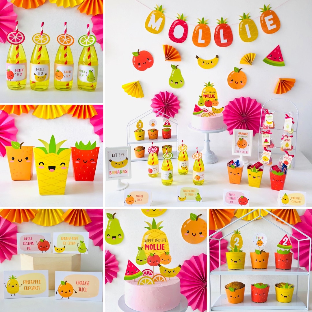 Tutti Frutti Party Decor Kit EDITABLE Printable | Twotti Frutti ...