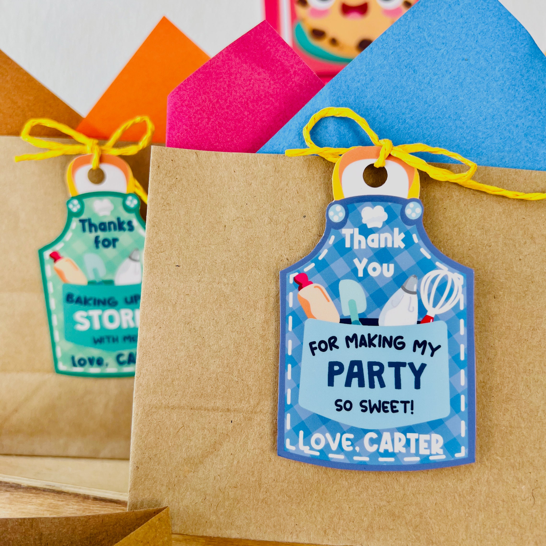 Pat a Cake Baking Party Favors Gift Tags Editable Printable/ Cooking ...