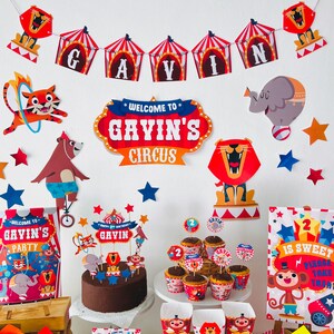 Circus the Big Top Birthday Banner EDITABLE Printable | Birthday ...