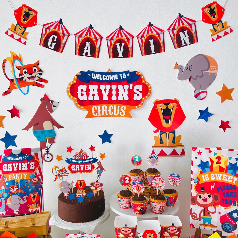 Editable Circus Birthday Banner Printable | Carnival Party Decor ...