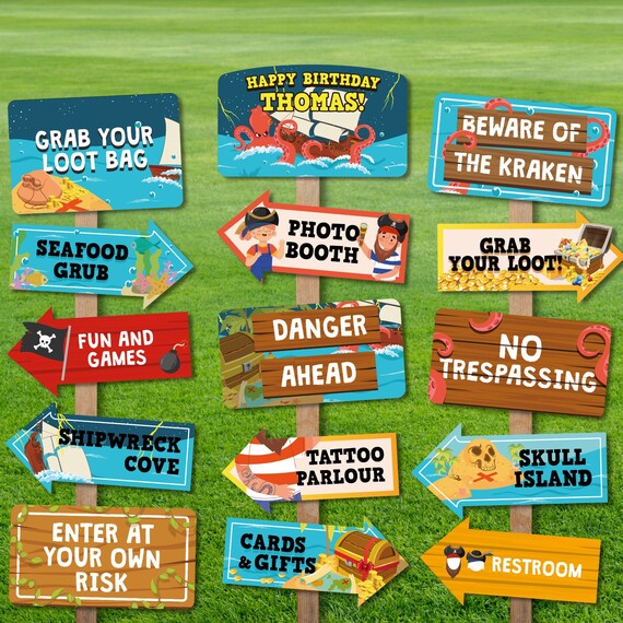 Kraken Party Directional Signs Printable/ Pirates Party Signs/ Octopus ...