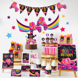 Roller Skating Party Decorations Printables Kit/ 90's Retro Disco ...
