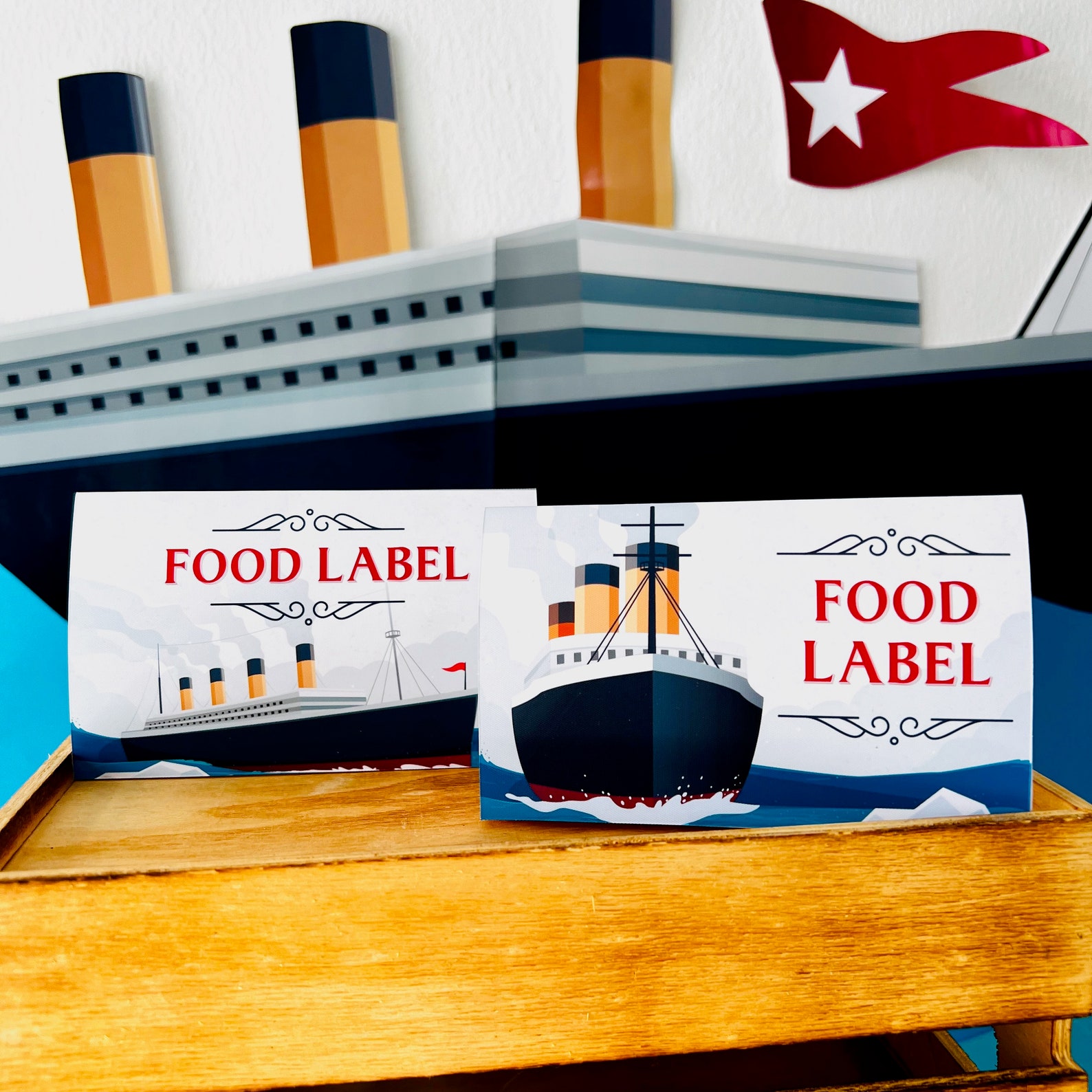 Titanic Party Food Tent Cards | Editable Nautical Cruise Ship Food ...