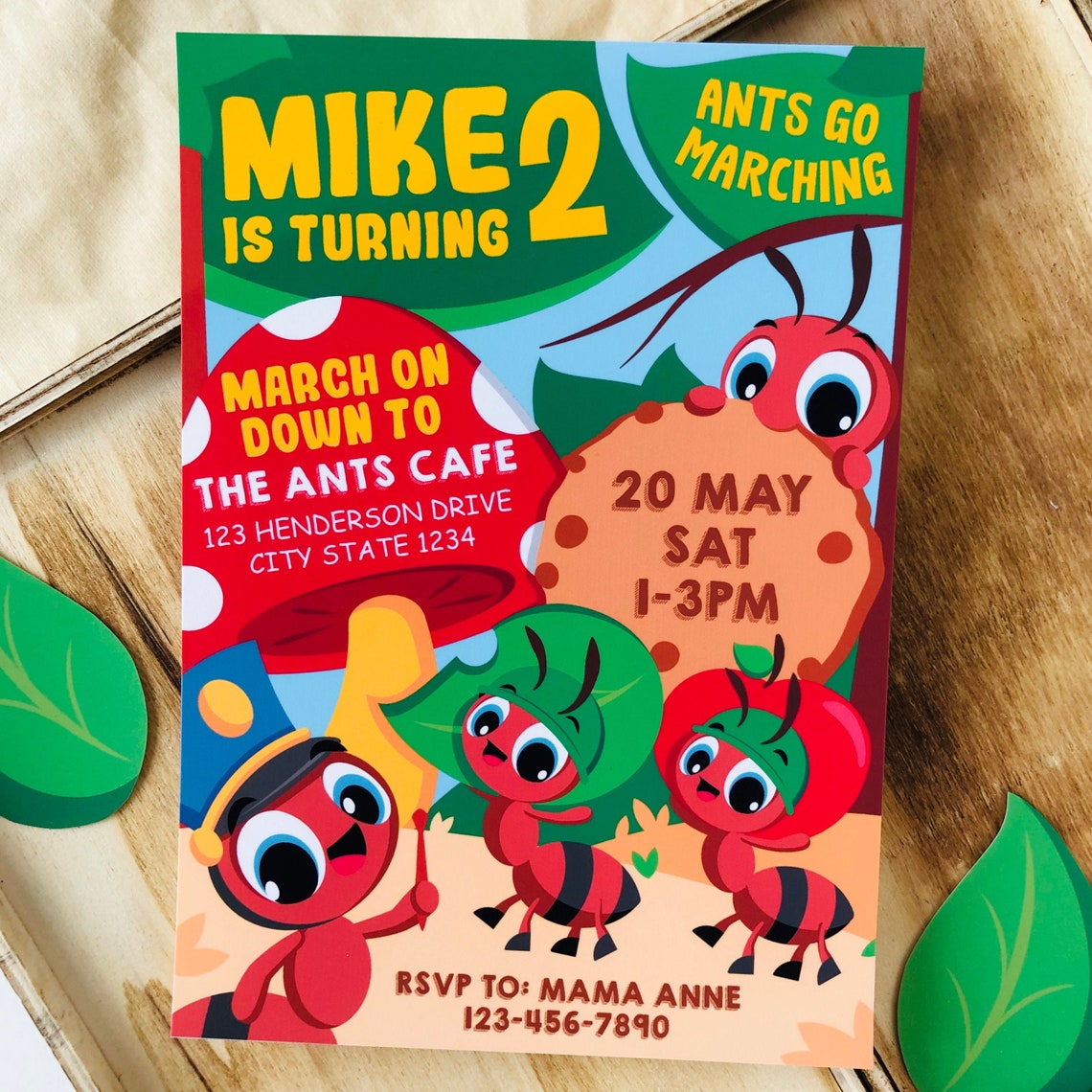 Ants Go Marching Invitation/ Cute Ants Birthday Invitation Editable ...
