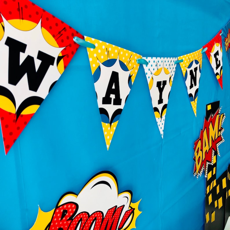 Superhero Boy Party Banner/ Superhero Kids Party Garland/ Superhero ...