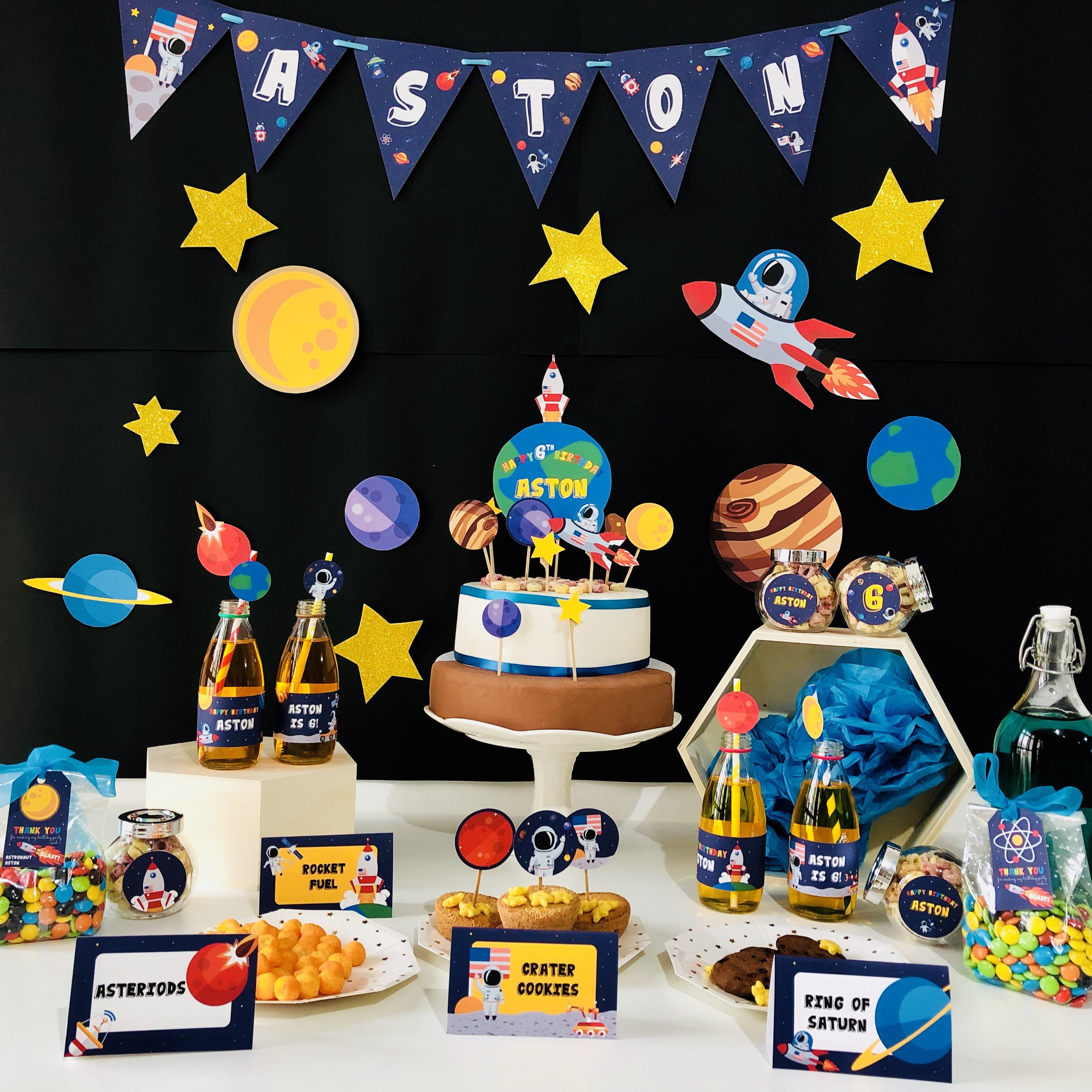 Editable Space Birthday Banner, Galaxy Party Garland (printable) - Etsy