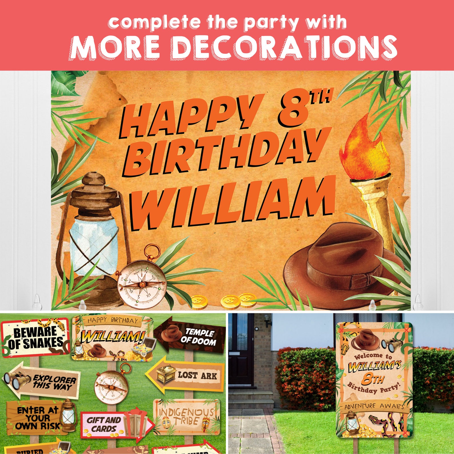 Indiana Jones Birthday Party Yard Sign Printable/ Adventure | Etsy